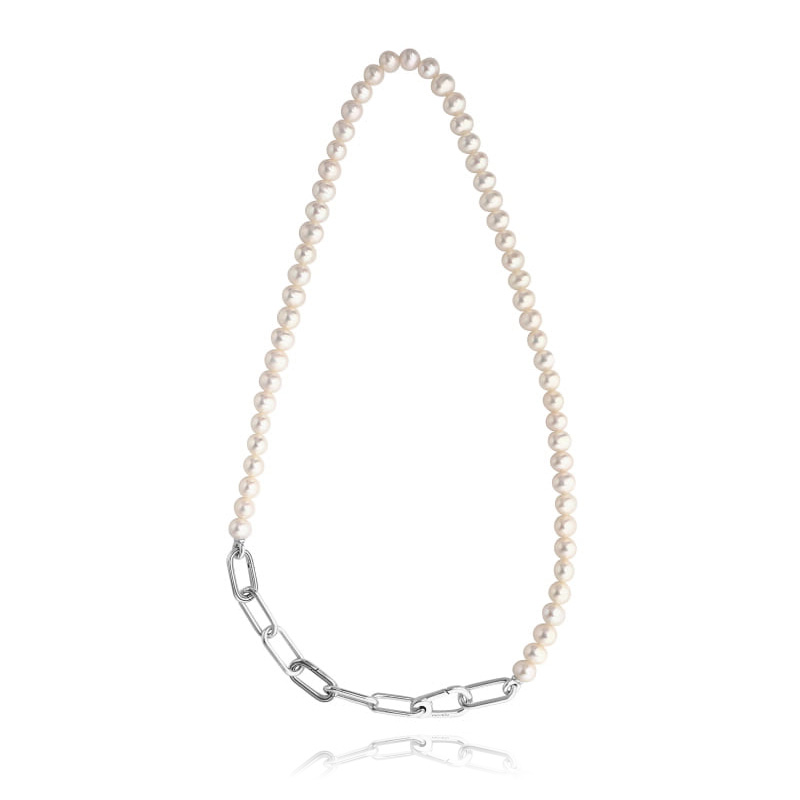 [판도라 PANDORA] 399658C01 판도라 미 담수 진주 링크 체인 실버 목걸이- 이랜드몰