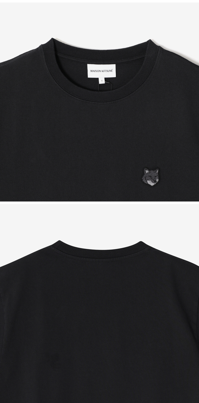 MAISON KITSUNE(메종키츠네) [메종키츠네] 남성 블랙 볼드 폭스 헤드 패치 반팔티(MM00127KJ0118 P199 ...